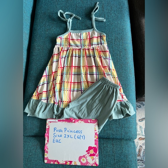Posh Princess | Matching Sets | Posh Princess Rainbow Plaid Twirl Set | Poshmark